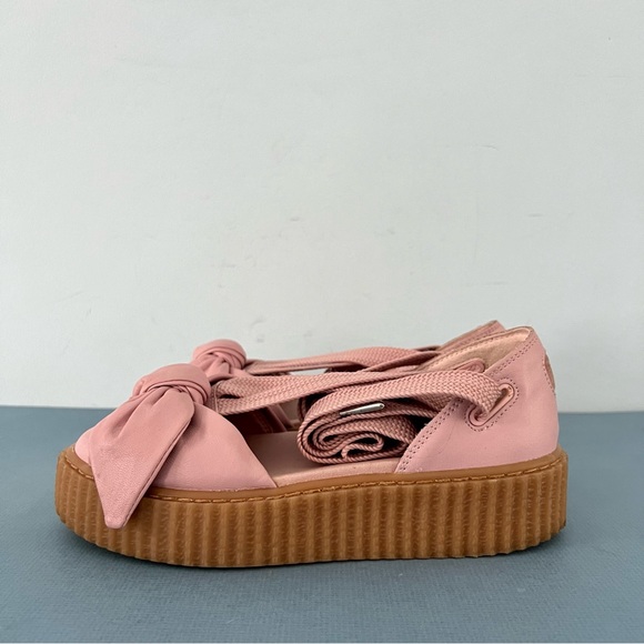 Puma | Shoes | Puma X Fenty By Rihanna Pink Bow Lace Up Leather Creeper ...